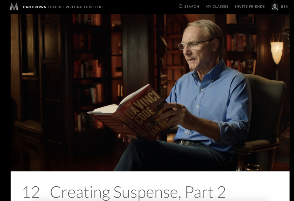 Dan Brown Teaches Writing Thrillers MasterClass Review - Benjamin McEvoy