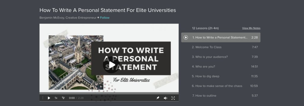 How to Write a Personal Statement for Elite Universities (Skillshare ...